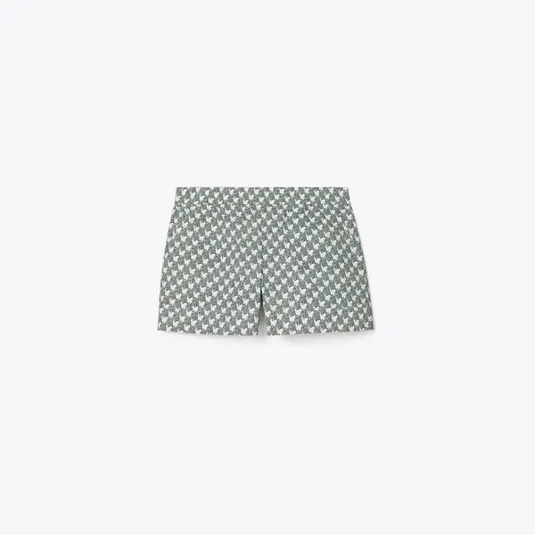 Tory Burch Printed Cotton Poplin Short - Blue Mini Zebra