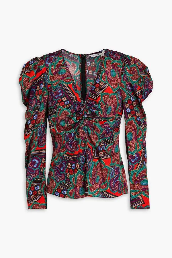 Veronica Beard Simmons Paisley-print Blouse