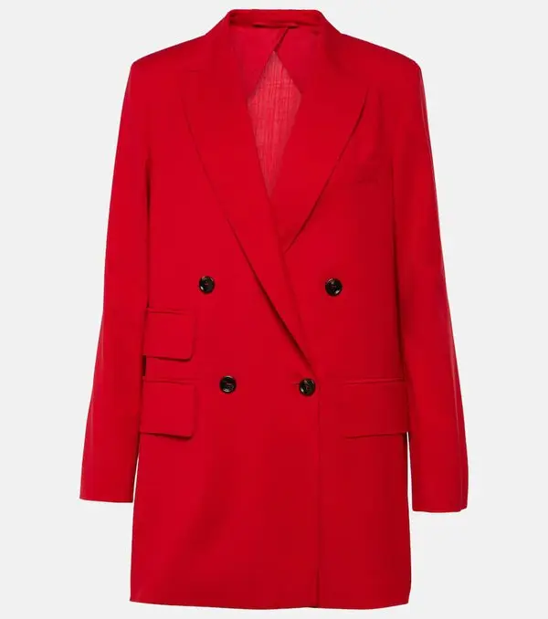 Max Mara Nebbie Virgin Wool Blazer - Red