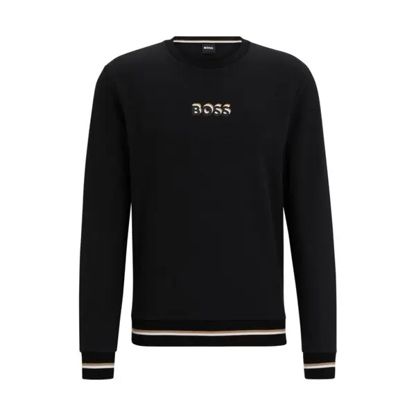 Buy Hugo Boss Cottonterry Sweatshirt With Logo In Signature Colors ...