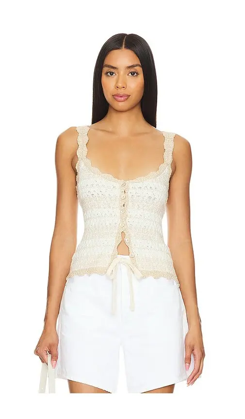 Autumn Cashmere Textured Scalloped Tank