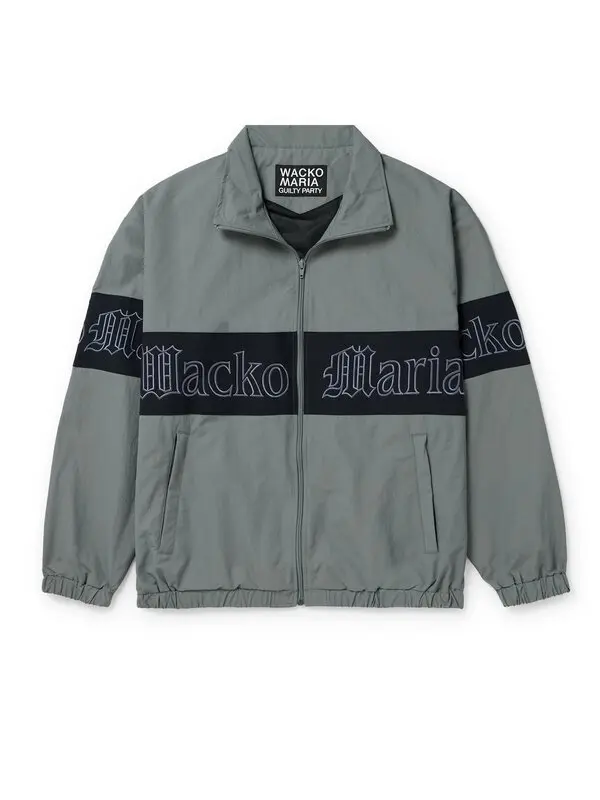 Wacko Maria Logo-Embroidered Colour-Block Nylon Track Jacket In  