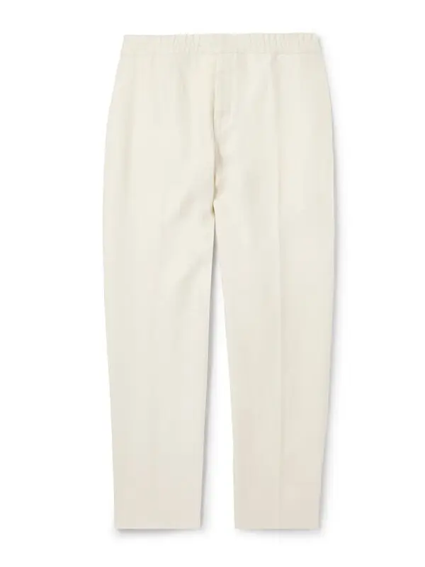 Zegna Tapered Oasi Linen Trousers - Neutrals