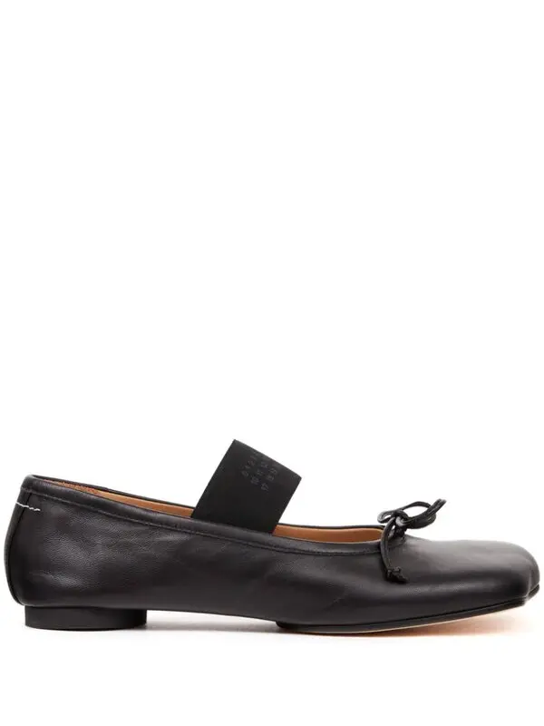 MAISON MARGIELA Anatomic Numbers-motif Leather Ballerinas - Black