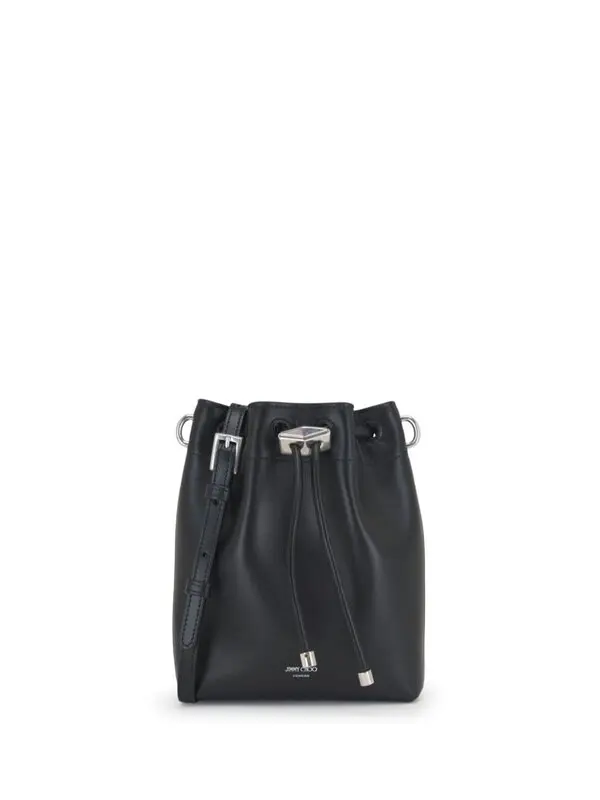 JIMMY CHOO Mini Cinch Leather Shoulder Bag - Black
