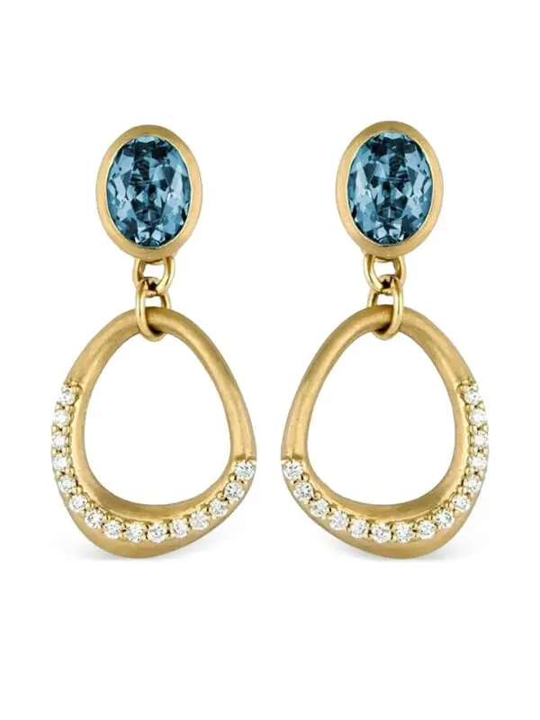 LARK & BERRY 14kt Yellow Diamond And Spinel Drop Earrings