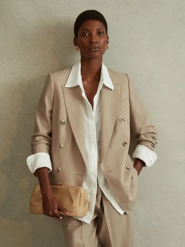 REISS Sadie Wool Double-breasted Blazer
