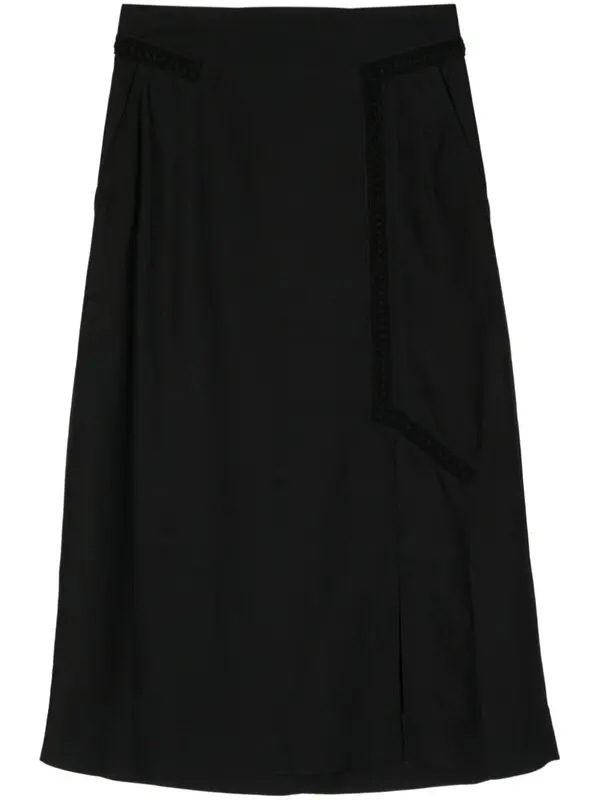Shiatzy Chen Panelled Midi Skirt - Black