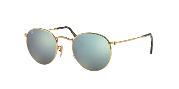 Ray-Ban Round Sunglasses With Flat Lenses In Silver Flash 30 - Main Image