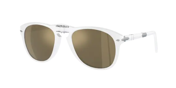 Persol 714sm Steve Mcqueen Sunglasses - Clear Mirror 24k Gold Plated