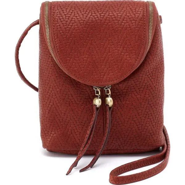 Hobo Woven Leather Crossbody Bag - Tuscan Brown