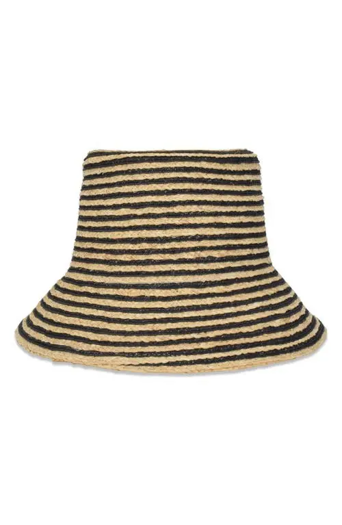 GIGI BURRIS MILLINERY Lulu Stripe Packable Bucket Hat - Natural/ Black
