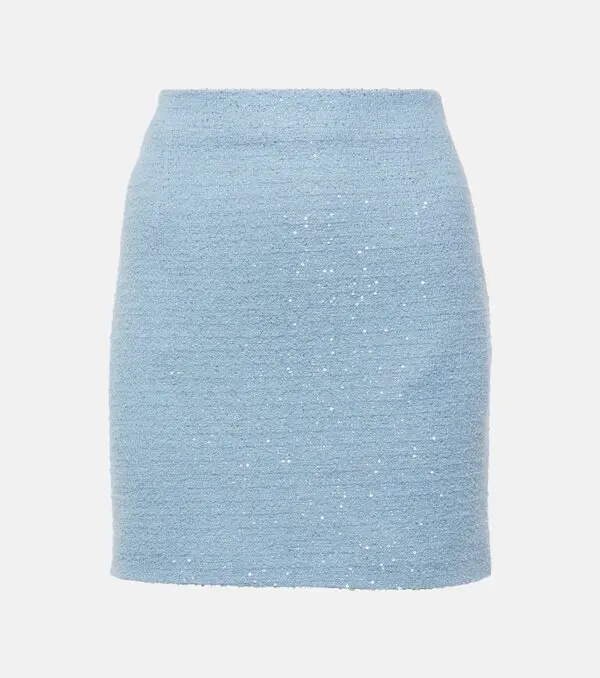 Alessandra Rich Sequined Tweed Miniskirt
