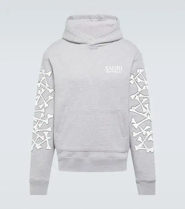 Amiri Bones Stacked Logo Hoodie In Grey - 30% Off | Editorialist