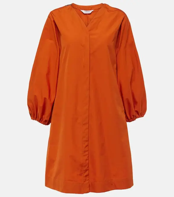 Max Mara Cotton Poplin Minidress - Orange