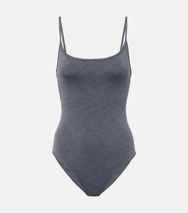TOTÊME Square-neck Swimsuit - Grey