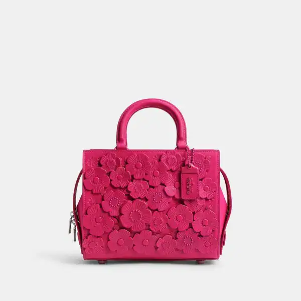 Coach Rogue Bag 25 With Tea Rose Appliqu In Silver/Dragonfruit - 30% ...