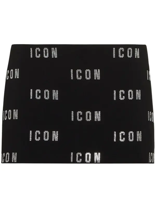 Dsquared2 Crystal-logo Mini Skirt - Black