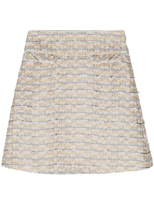 Shiatzy Chen Tweed A-line Miniskirt - Grey