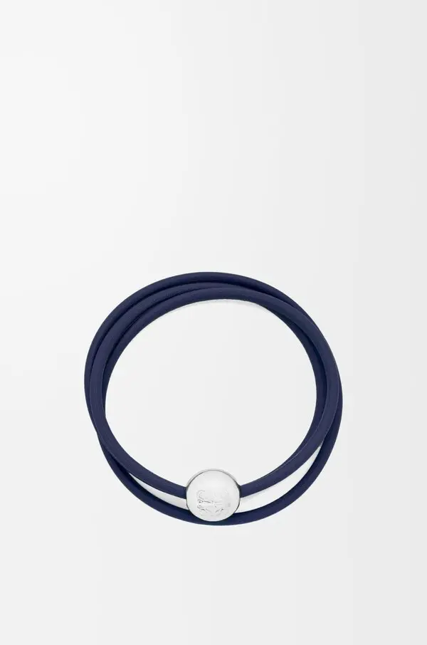 Loewe Pebble Leather Bracelet - Abyss Blue
