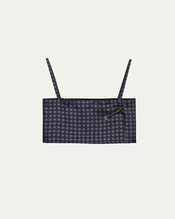 Prada Printed Twill Bra Top