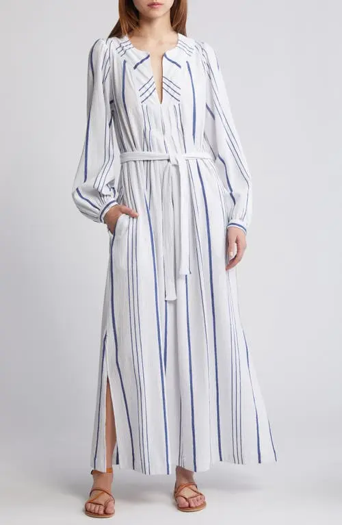 Xirena Ellys Belted Long Sleeve Maxi Dress In Cloud Blue - 55% Off |  Editorialist