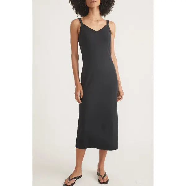 knee length dresses for ladies Emery Poplin Midi Dress – Marine Layer