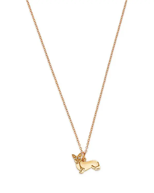Moon Meadow 14k Yellow Corgi Pendant Necklace In Gold 30% Off