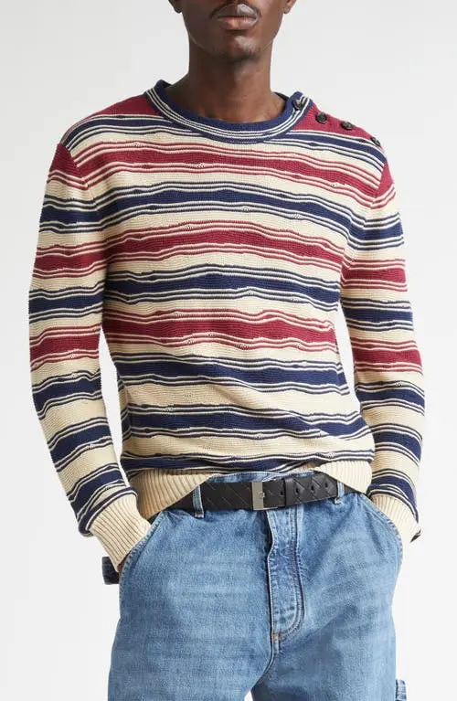 Bottega Veneta Distorted Stripe Linen & Cotton Sweater