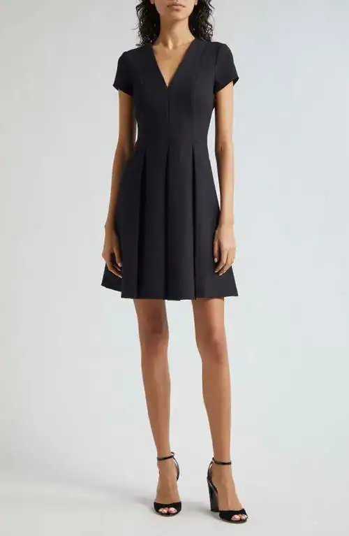 strapless open back dress Square Neck Solid Pleated Mini Dress In Blue main image 0