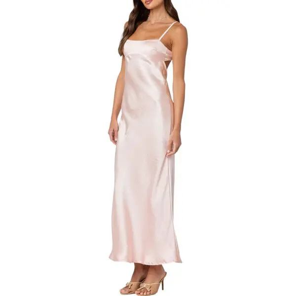 EDIKTED Vienna Open Back Satin Dress