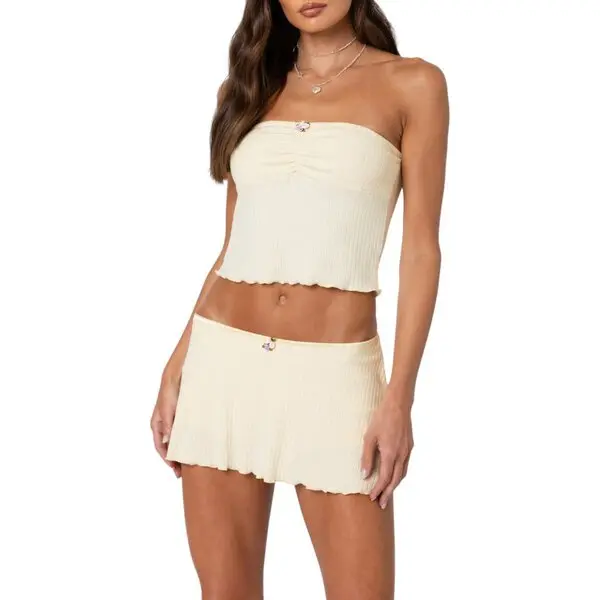 EDIKTED Dosina Pointelle Tube Top