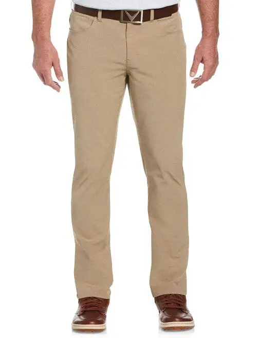 CALLAWAY Big & Tall 5-pocket Flat-front Everplay Pants - Khaki Heather