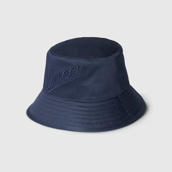 Gucci Cotton Bucket Hat - Blue | Editorialist display picture 2