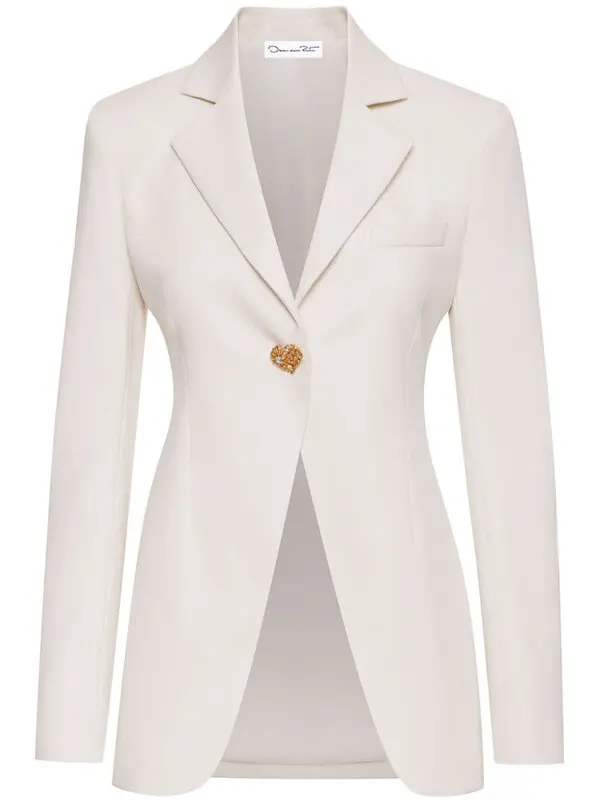 Oscar De La Renta Button-detail Virgin Wool Blazer