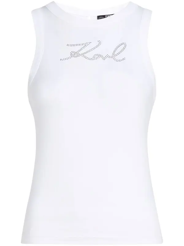 Karl Lagerfeld Rhinestone-embellished Tank Top - White