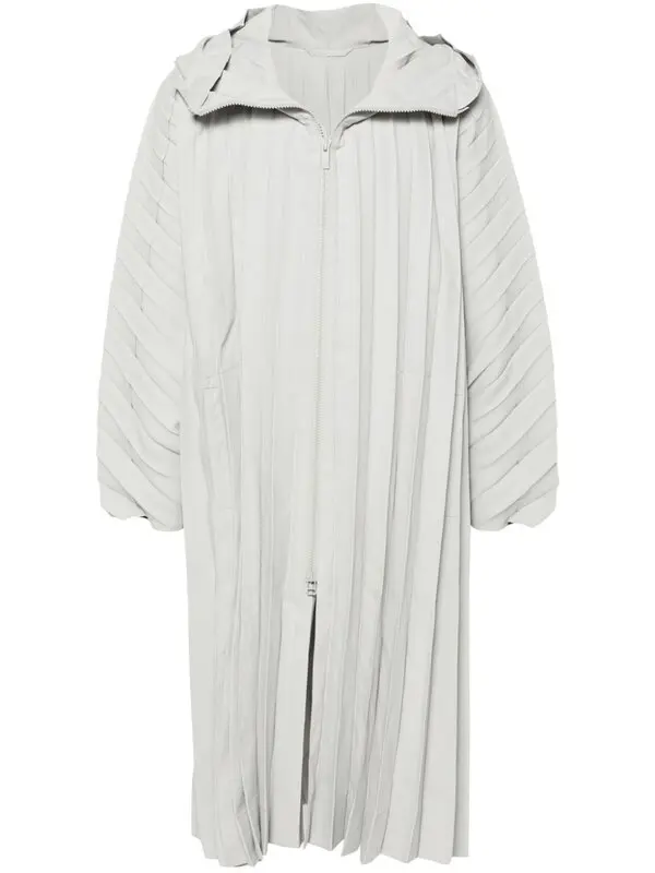 Issey Miyake Edge Pleated Long Coat
