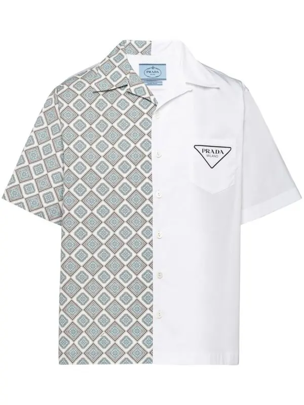 Prada Double Match Cotton Shirt - Grey
