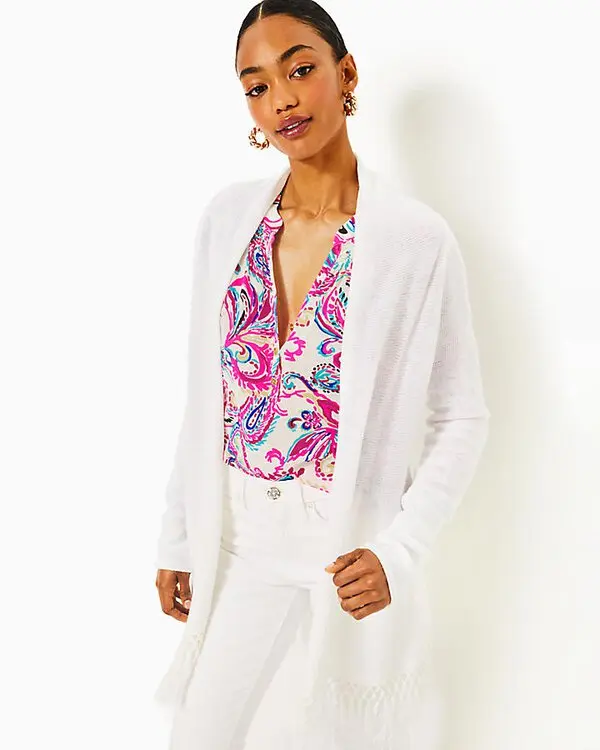 Lilly Pulitzer Tatum Long Sleeve Cardigan - Resort White