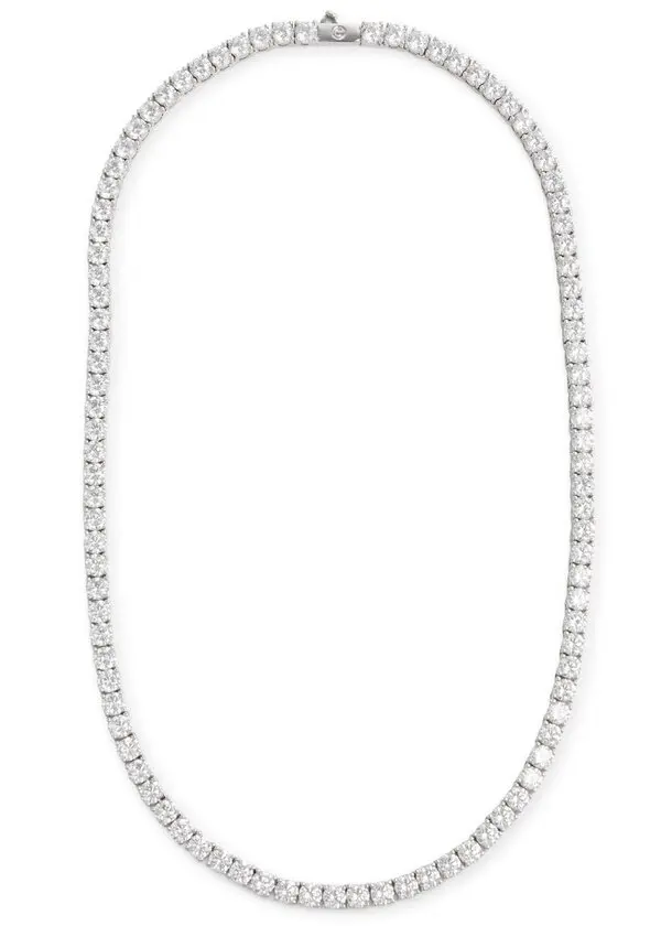 CERNUCCI Crystal-embellished Tennis Necklace - Silver