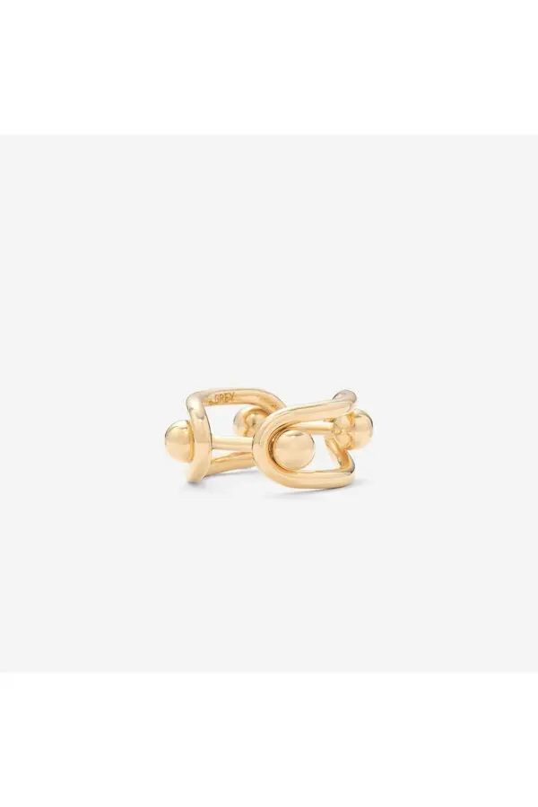 Lady Grey Barbell Link Ring - Gold