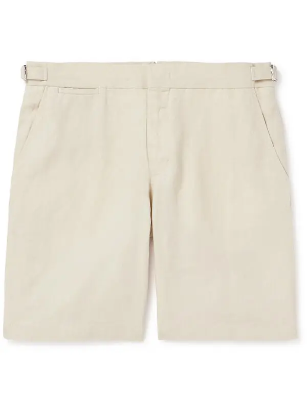 Orlebar Brown Norwich Straight-leg Linen Shorts - Neutrals
