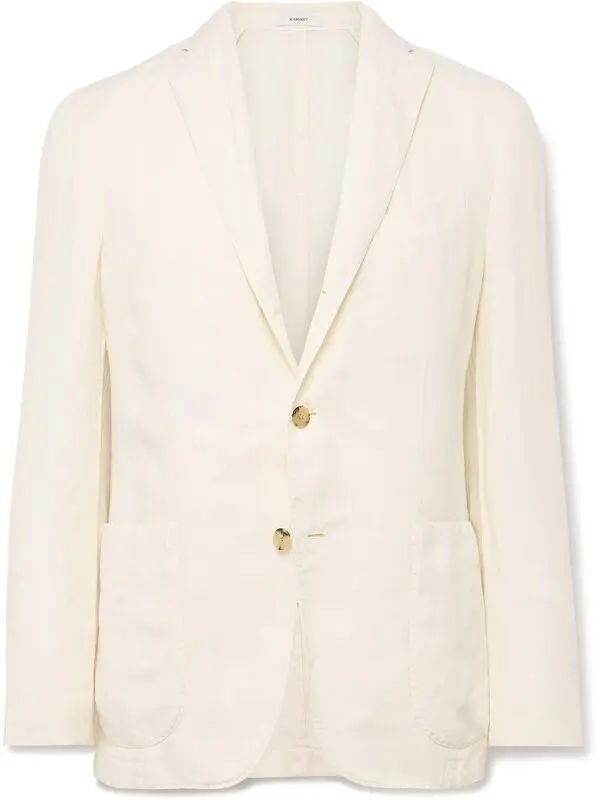 Boglioli Unstructured Garment-dyed Linen Blazer