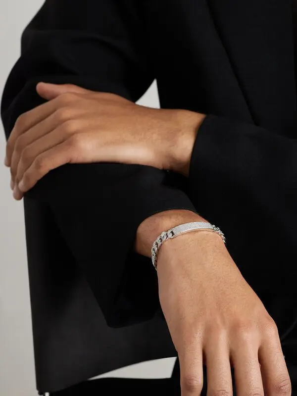 Shay 18-karat Gold Diamond Id Bracelet - White