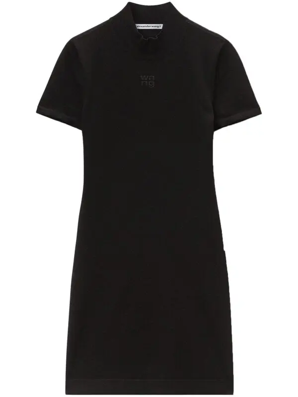 Alexander Wang Logo-embossed Mock-neck Dress