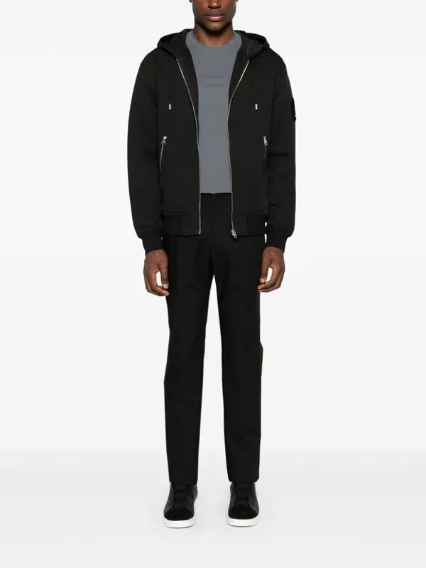 Emporio Armani Tailored Wool Trousers - Black