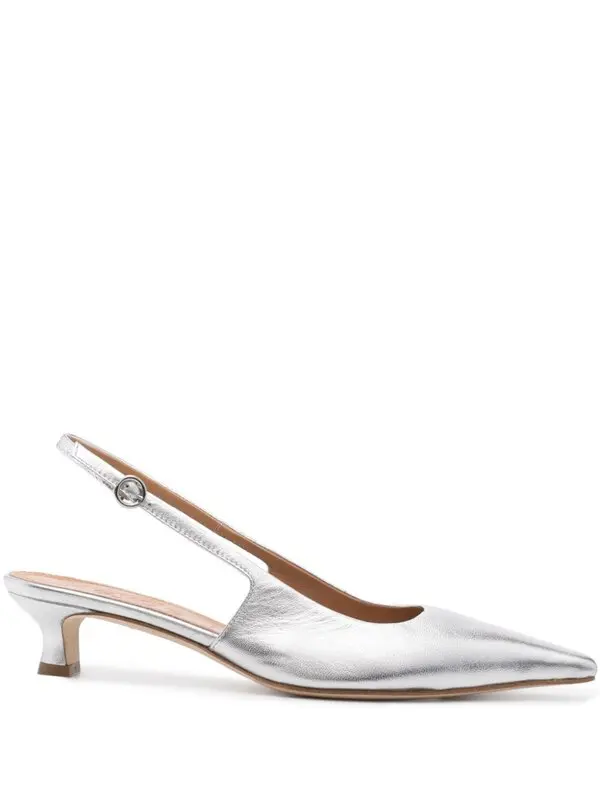 AeydĒ Catrina 35mm Metallic-leather Pumps - Grey