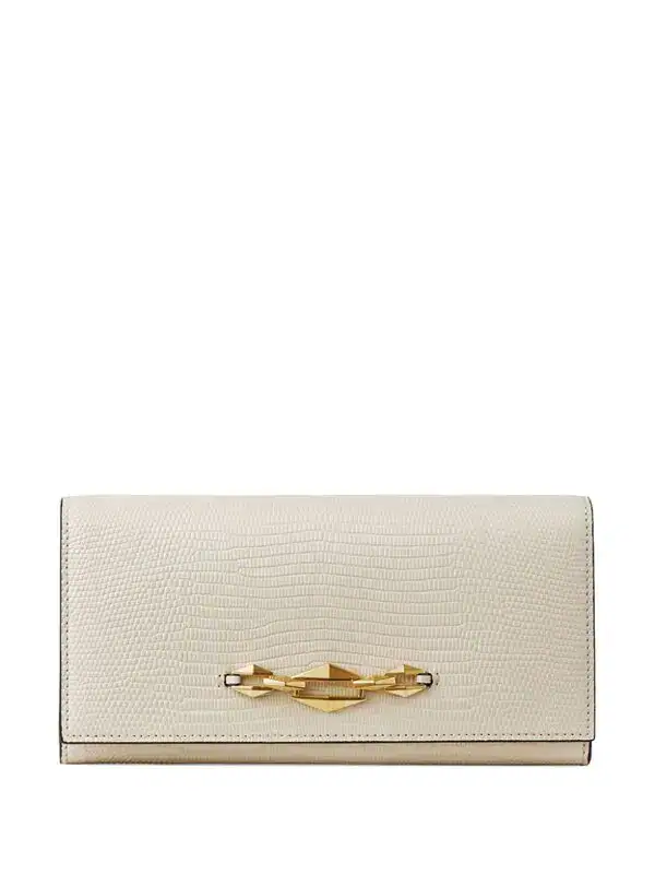 Jimmy Choo Martina Chain-Detailing Wallet In Grey - 50% Off | Editorialist