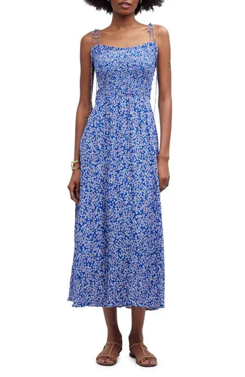 Madewell Floral Smocked Tie Strap Dress In June Blue Ditsy - 45% Off |  Editorialist