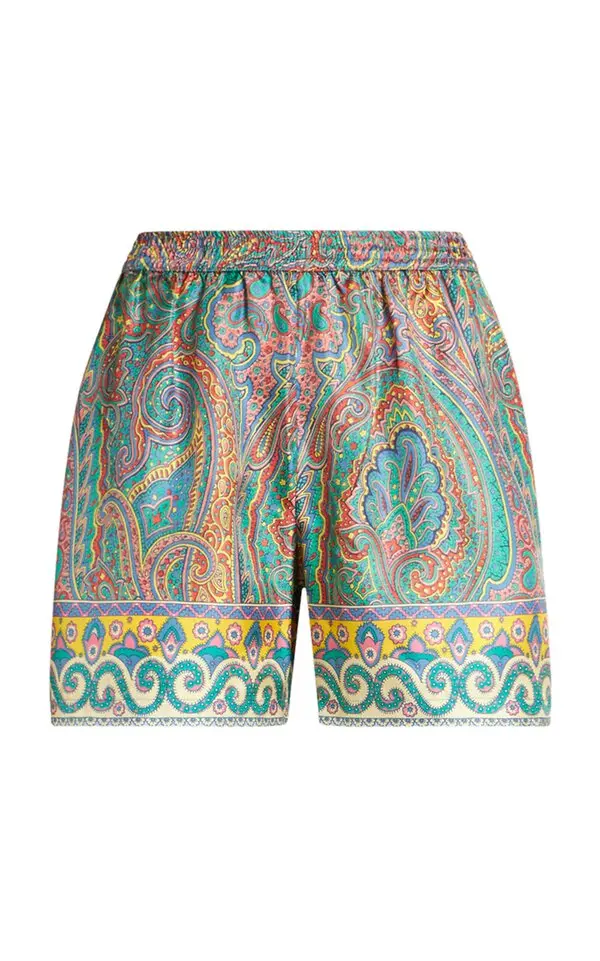 Etro Printed Silk Shorts - Multi